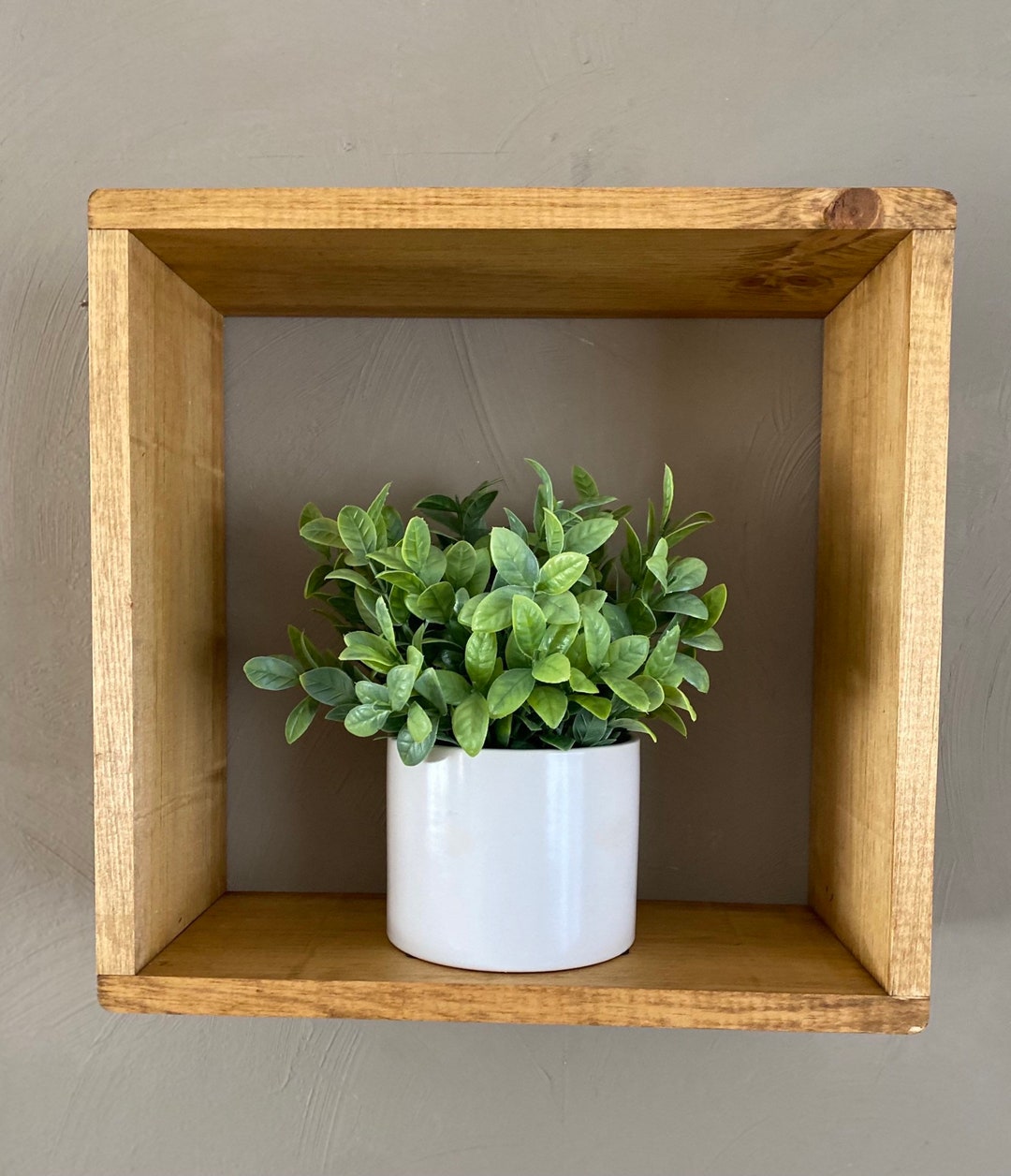 Rustic Wooden Floating Square Shelf - Etsy