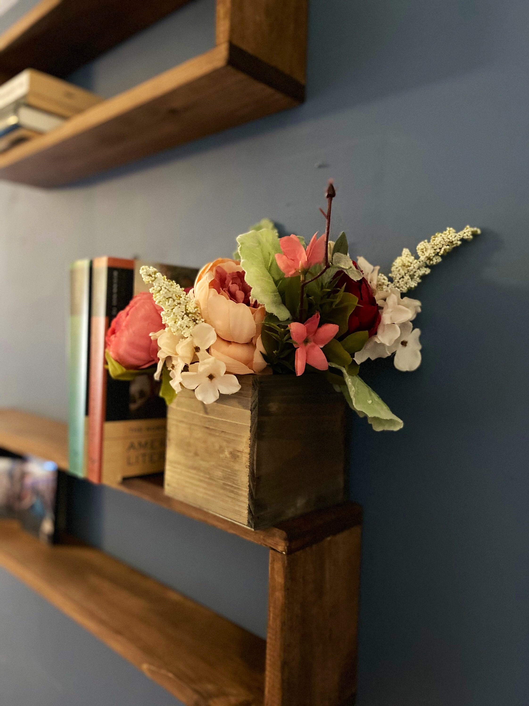 Rustic Wooden Floating Rectangle Shelves - Etsy