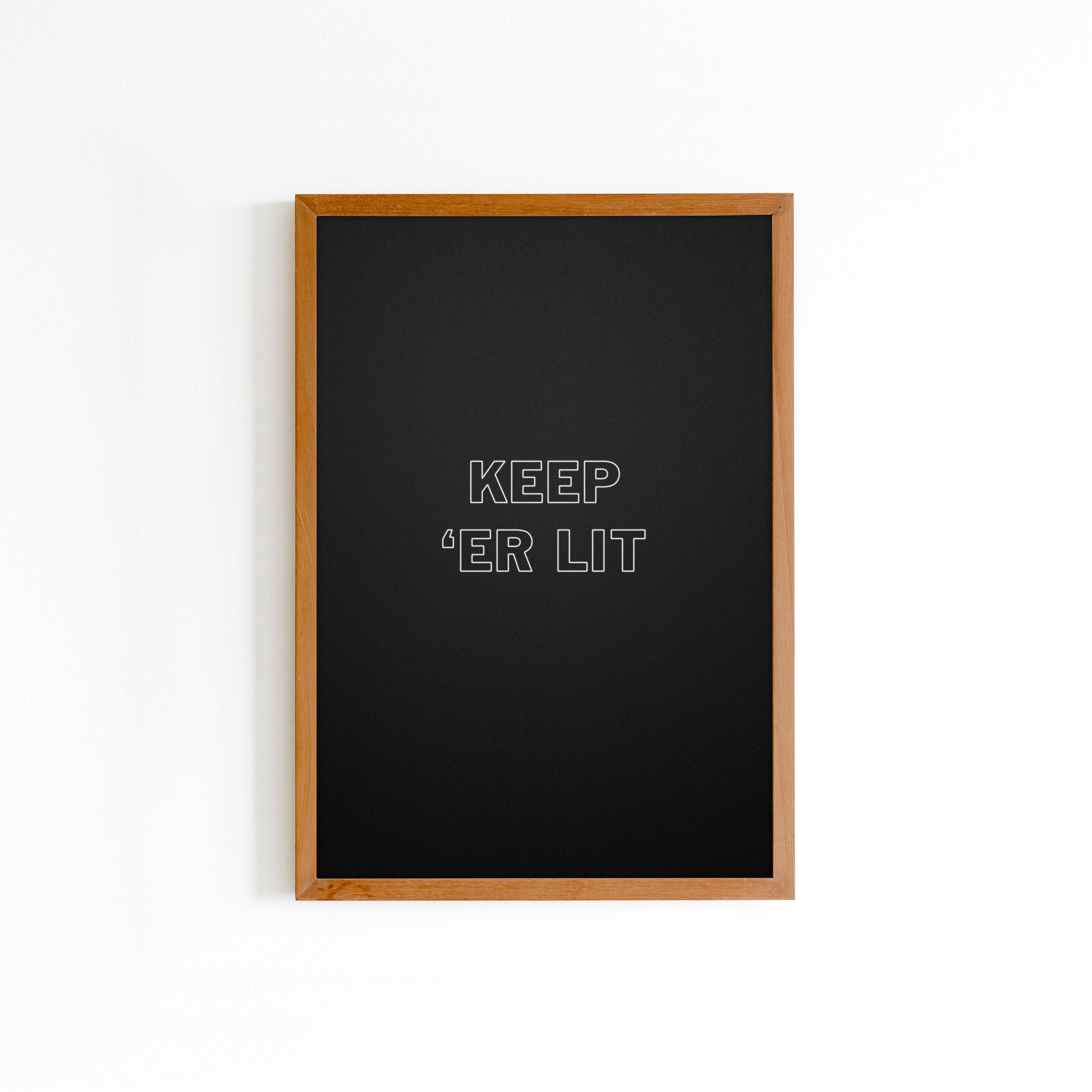 Keep 'er Lit White Outline on Black Motivational - Etsy