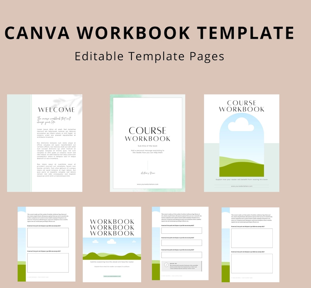 Customizable Canva Workbook ,e-book Template, Digital Workbook,course ...
