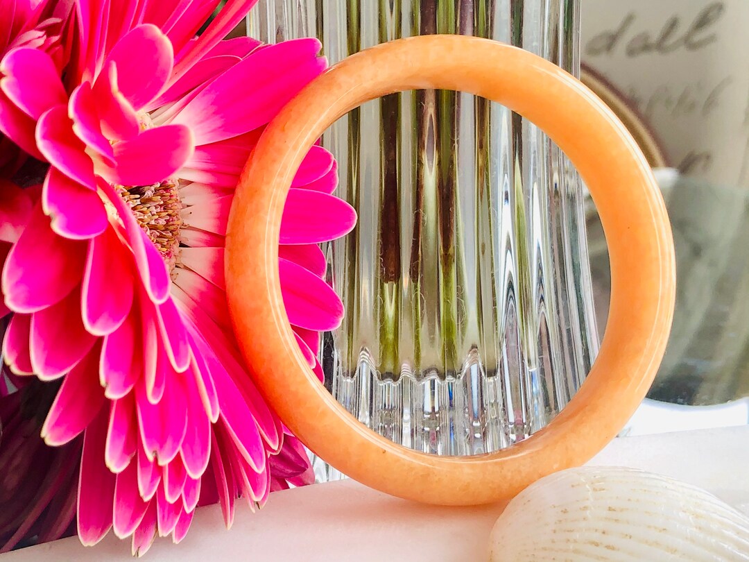 Rhodonite *cotton Candy Orange* Crystal Natural Bangle Various Size ...