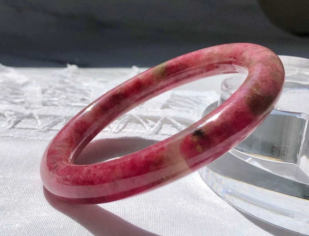Rhodonite Icy Vermilion Jade RARE Pink Gold Translucent Crystal Healing ...