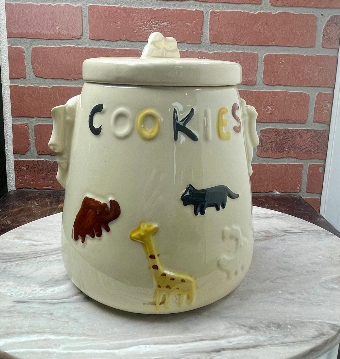 Vintage Animal Cookie Jar / Retro 1950s Nursery Decor / Kitsch Gift for ...