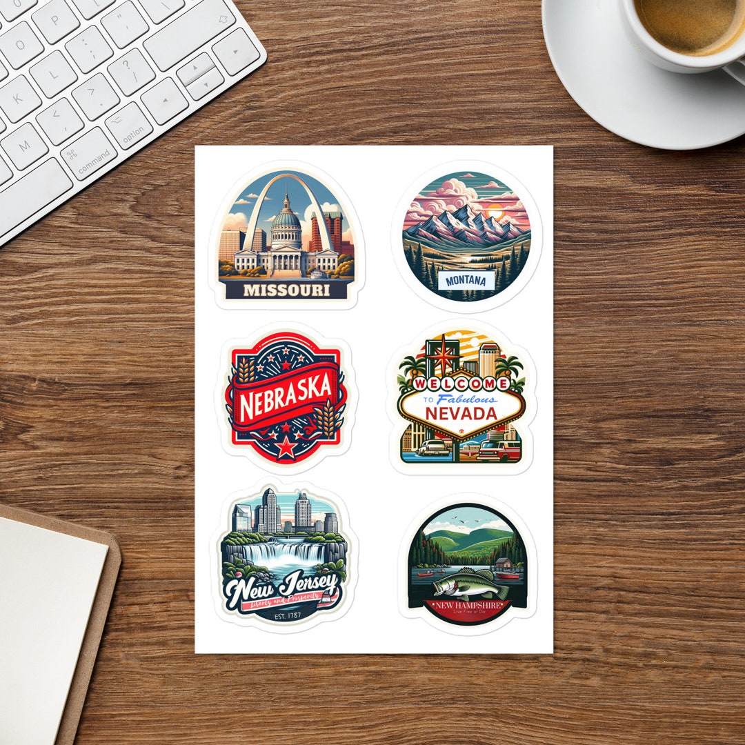 Stickers, Downloadable State Travel Stickers, Luggage Instant ...