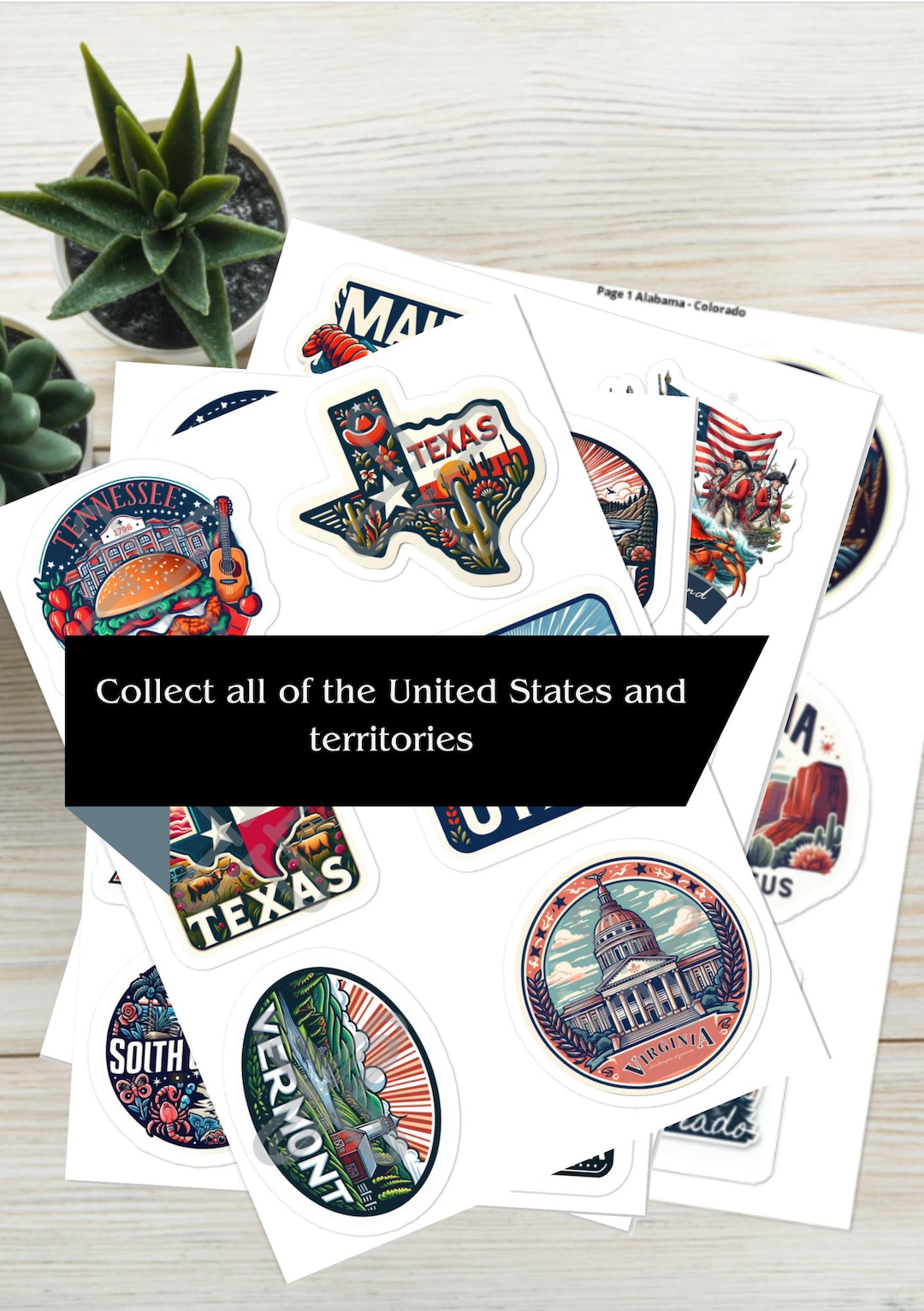 Stickers, Luggage Sticker, Travel, United States & US Territories ...