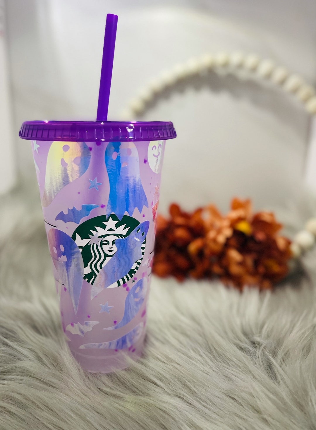 BOO COLD CUP 24oz Starbucks Boo Ghost Cup Holographic Ghost Cold Cup ...