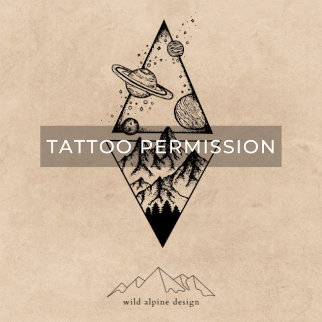 Tattoo Pass - Permission for Geometric Space Mountain Triangles Design ...