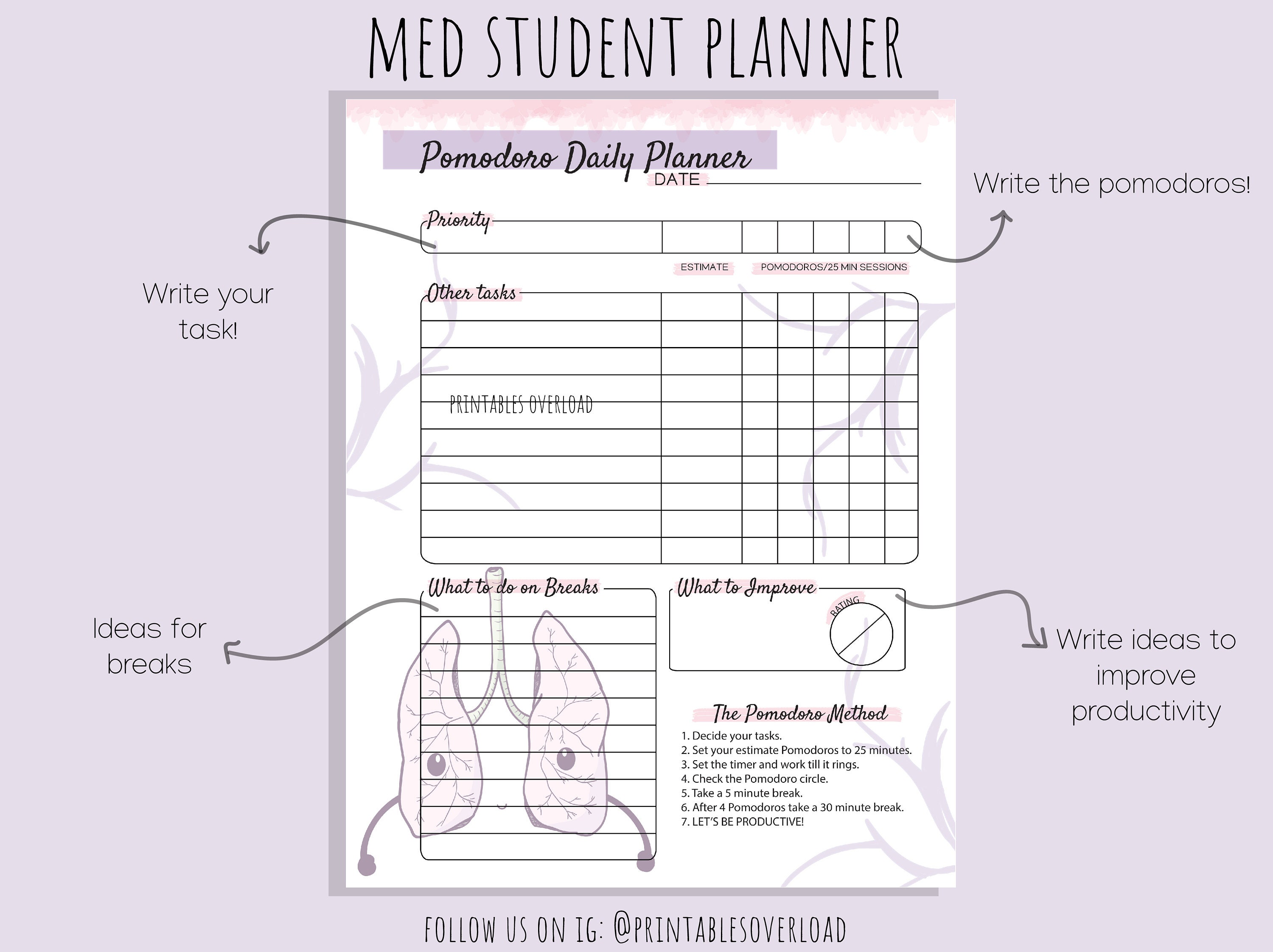 Med Student Planner Medical Student Med School & US Letter | Etsy