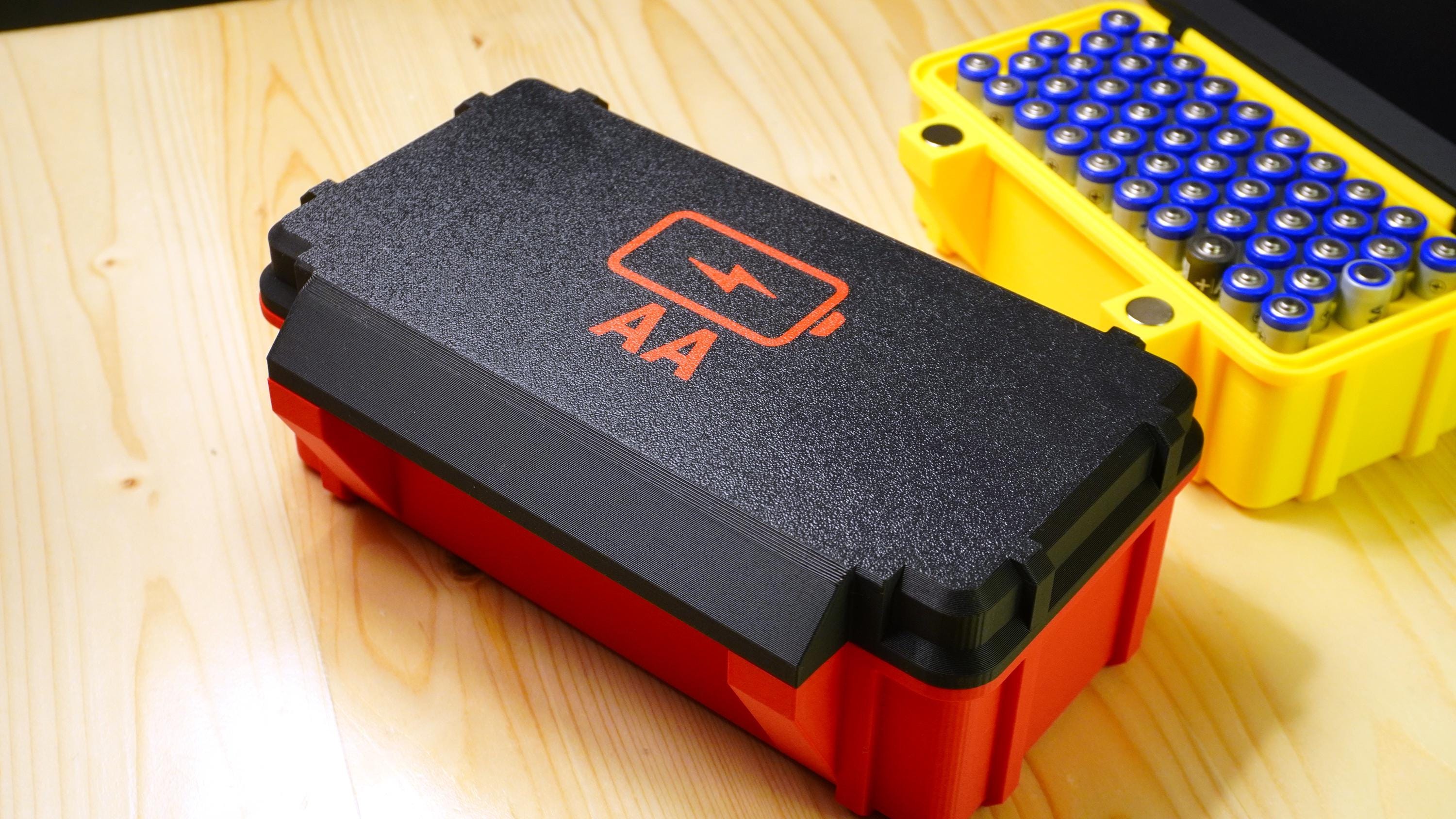 48 AA/AAA Battery Magnetic Storage Box - Magnetic Closure, Box for ...