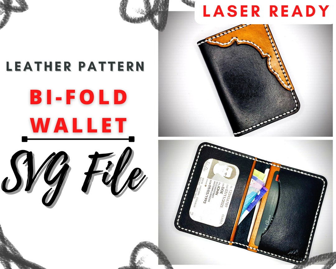 Bi-fold Wallet Pattern SVG - DIY Wallet SVG Pattern - Laser Ready ...