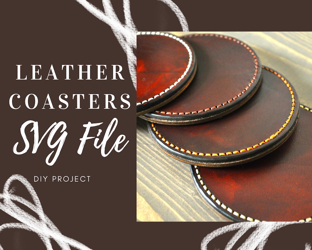 Leather Coaster SVG Pattern: DIY Laser Cut File (3.9" Diameter) - Etsy