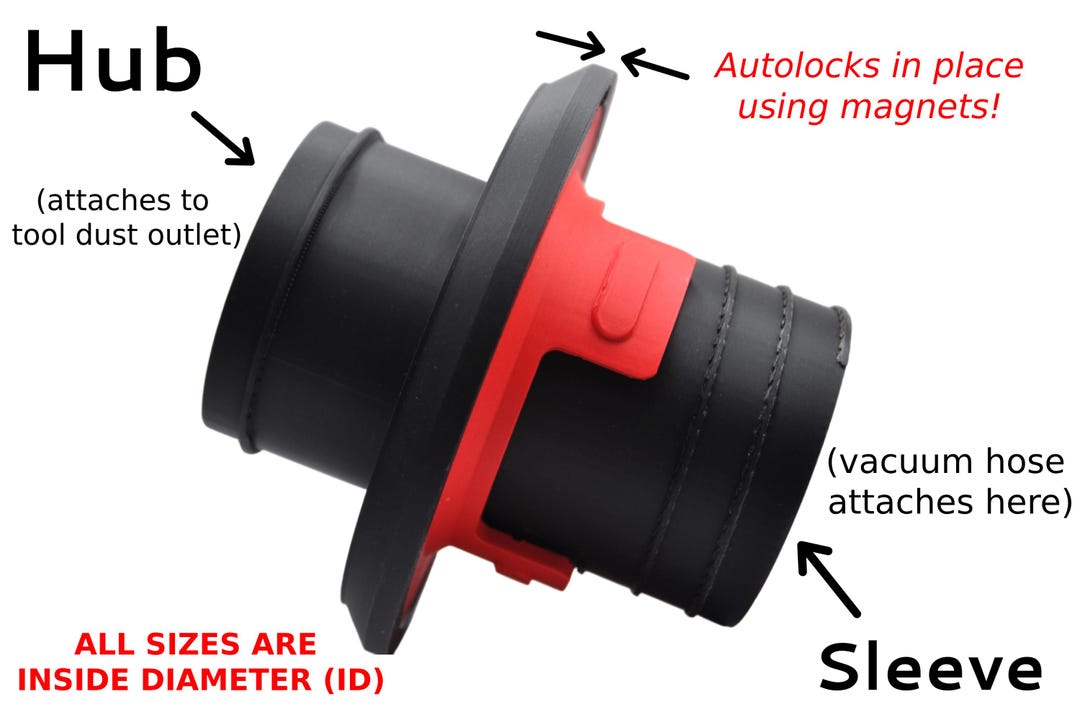 Magnetic Auto-lock Dust Port: Power Tool Dust Collection - Universal ...