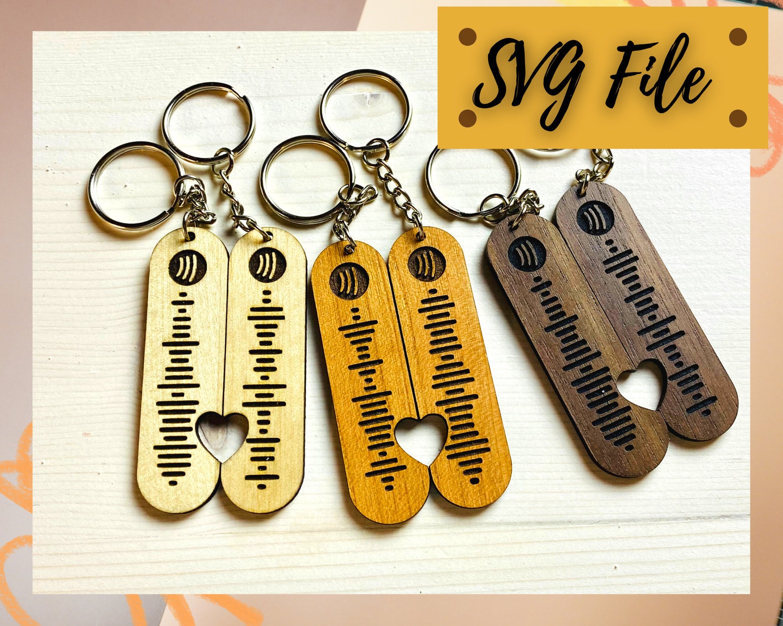 Laser Cut Matching Keychains SVG File Keychain Patterns - Etsy