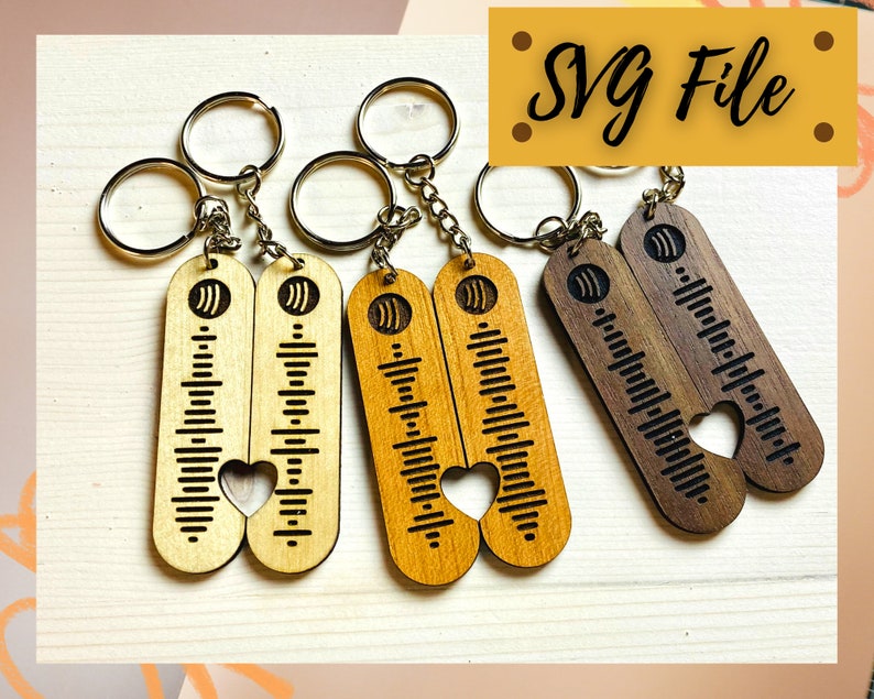 Laser Cut Matching Keychains SVG File Keychain Patterns - Etsy