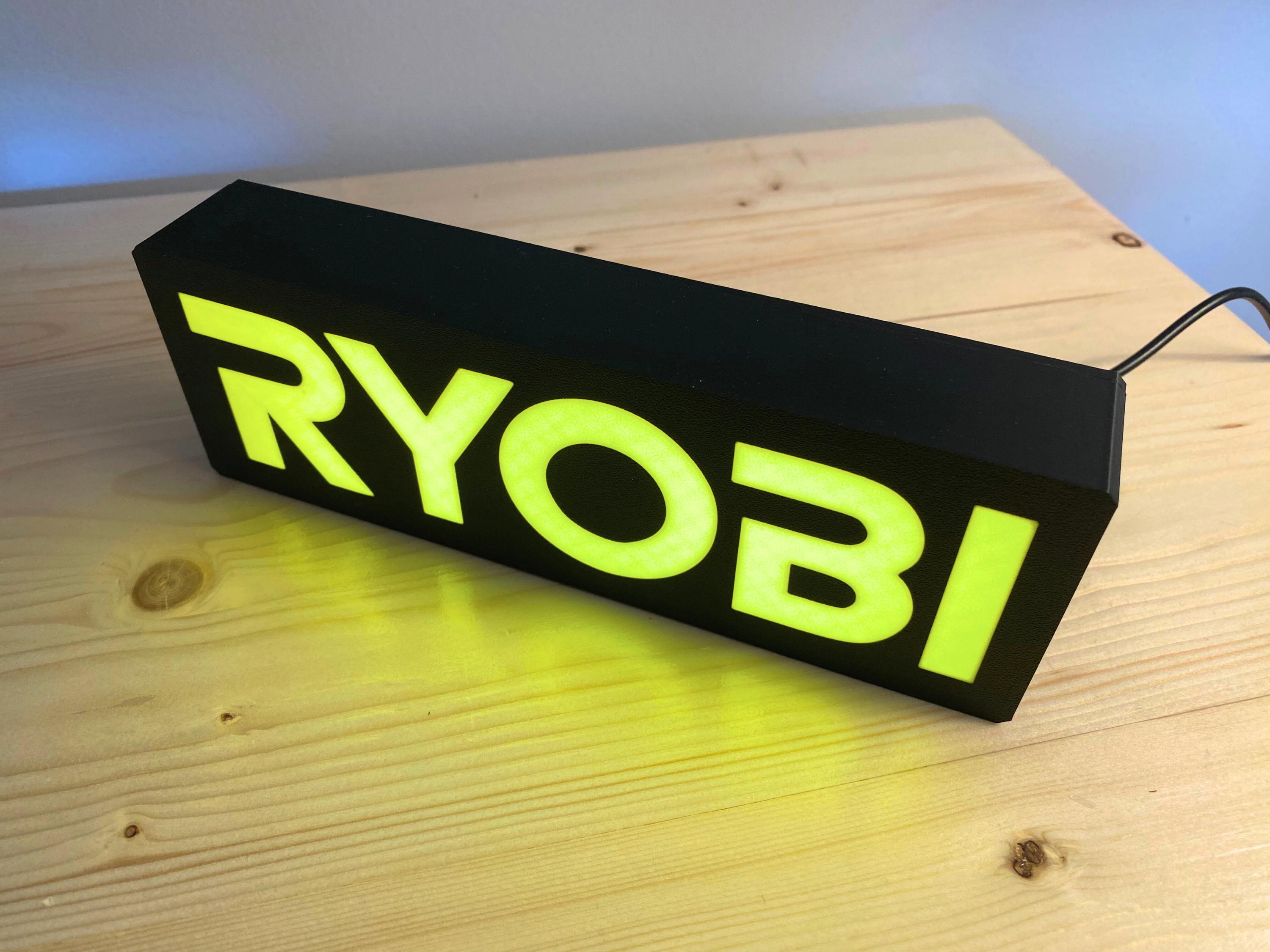 Ryobi LED Lightbox: USB Powered Garage Workshop Sign - Etsy