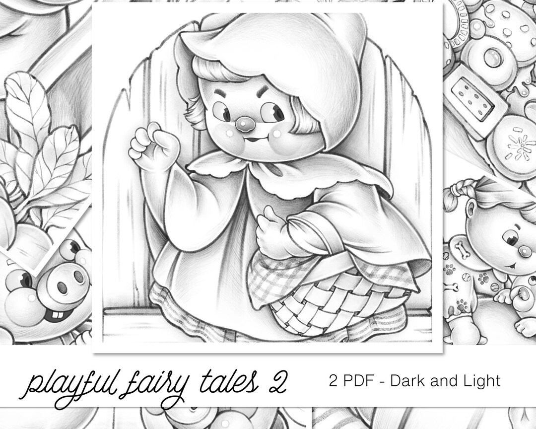 Playful Fairy Tales - Printable Coloring Book for Adults, Adult ...