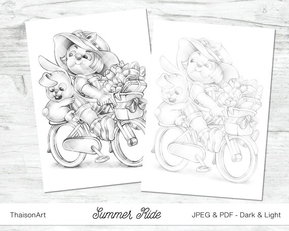 Bicycle Printable Adult Coloring Page From Favoreads Etsy Fun Adult