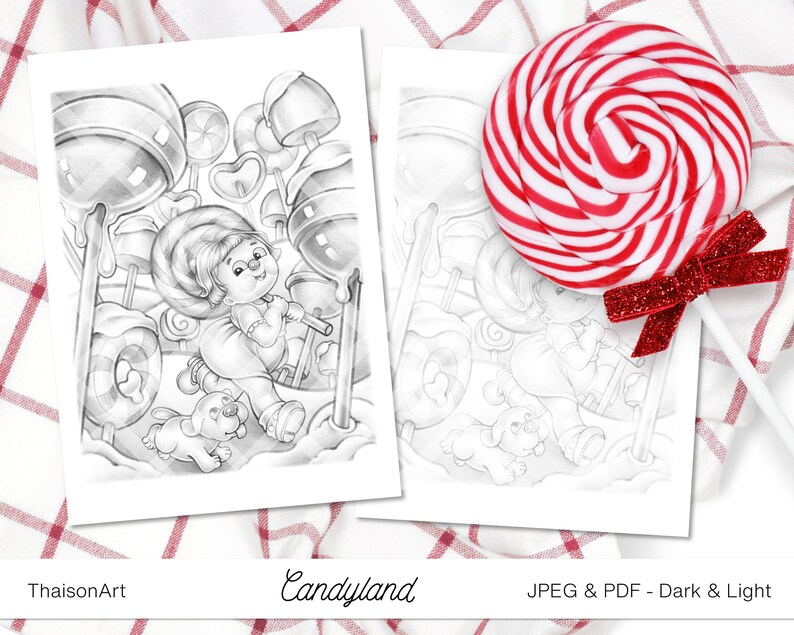 Candyland Candy Coloring Page for Kids and Adult Printable - Etsy