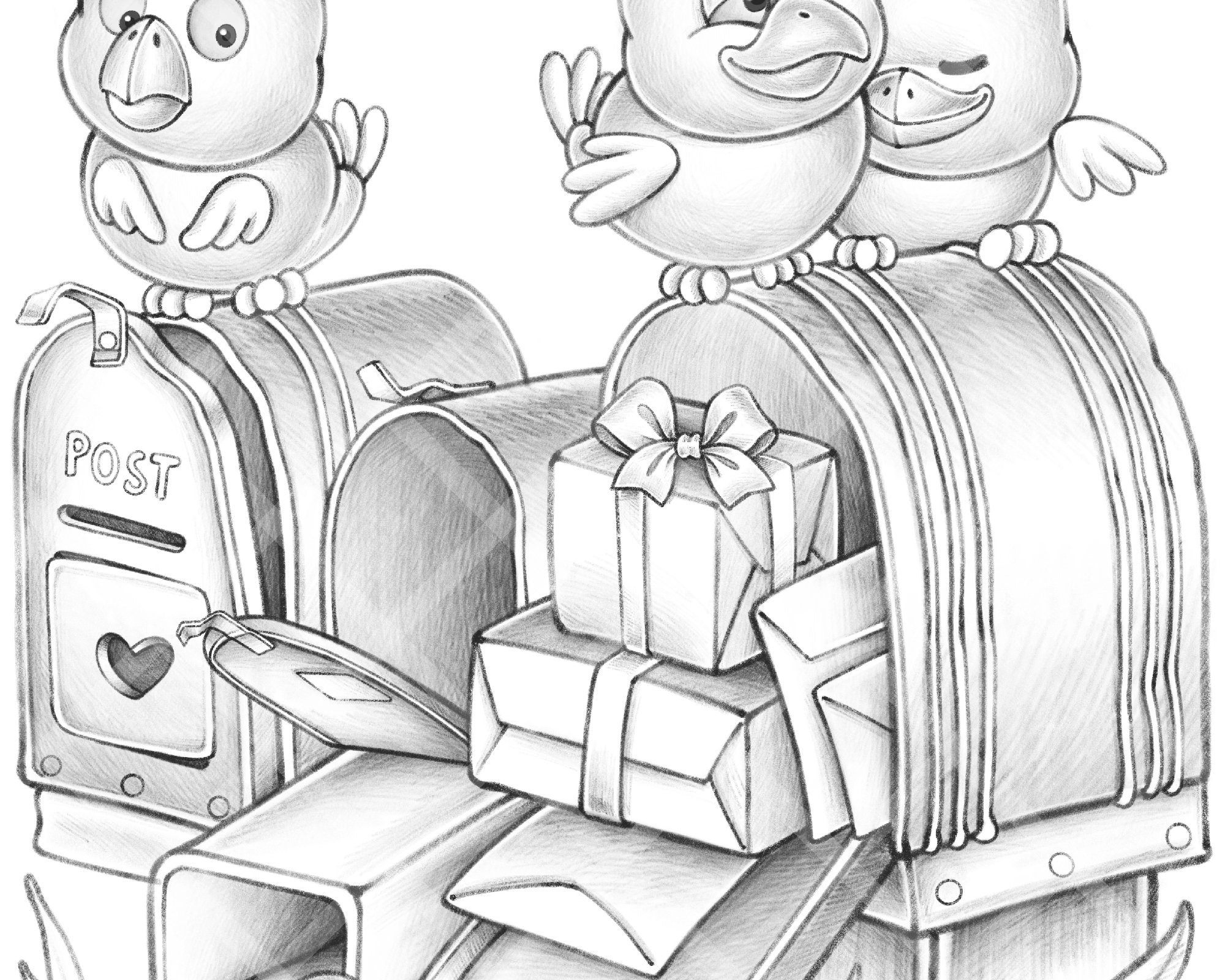 Post Box Coloring Pages