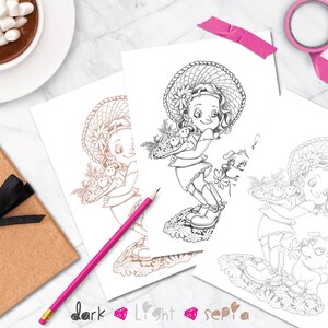 Hey Little Miss! Cute Adult Coloring Page - Children Coloring Page ...