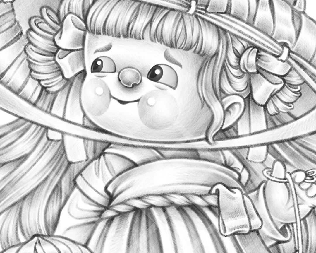 Time Travelers - Cute Grayscale Coloring Page for Adults and Kids ...