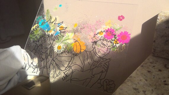 Custom Anime Glass Painting Custom Order Acrylic Glass - Etsy