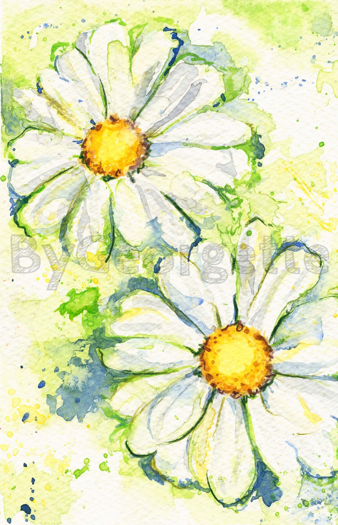 Daisy - Original Watercolour Daisy Blank Card & Envelope - Etsy