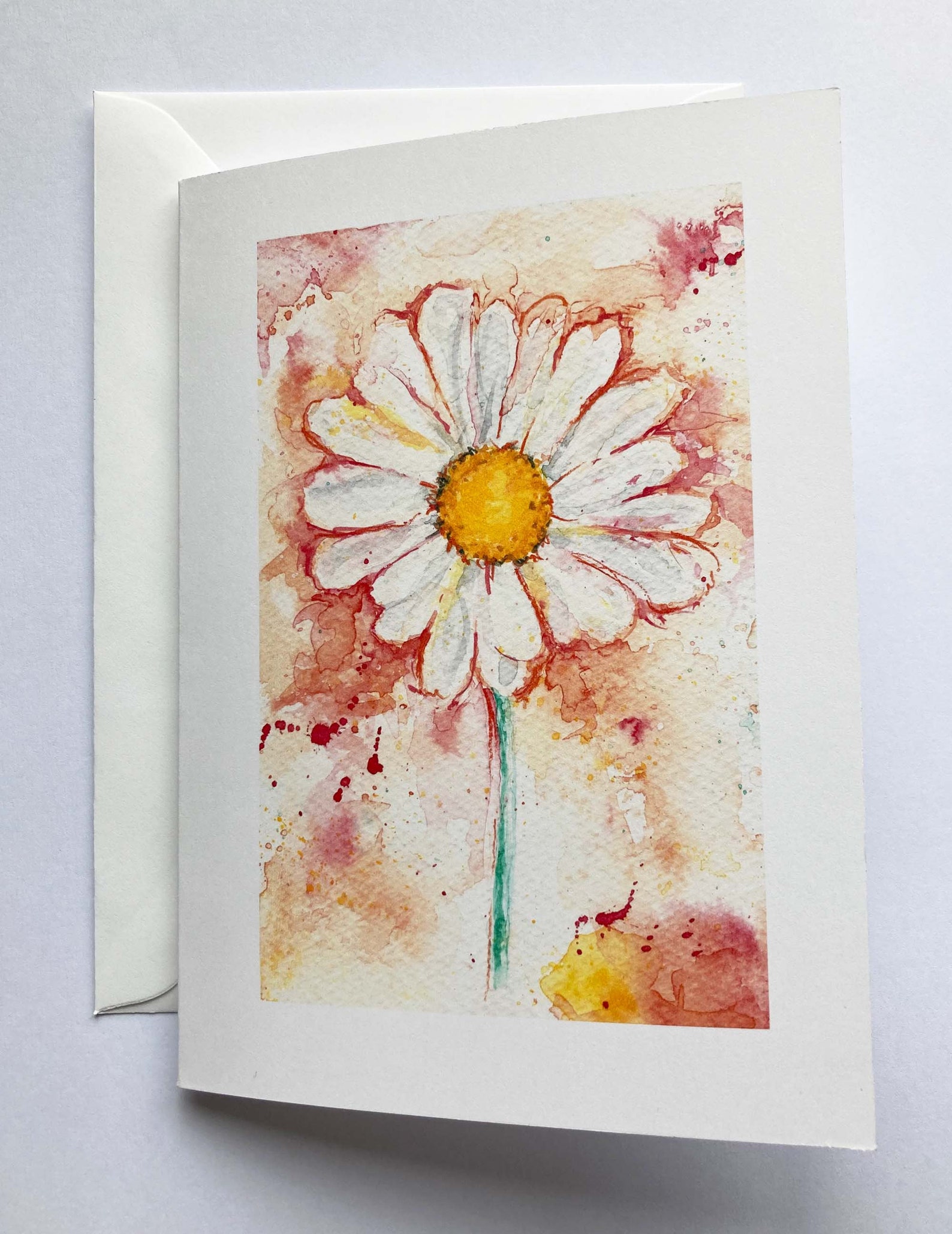 Daisy - Original Watercolour Daisy Blank Card & Envelope - Etsy