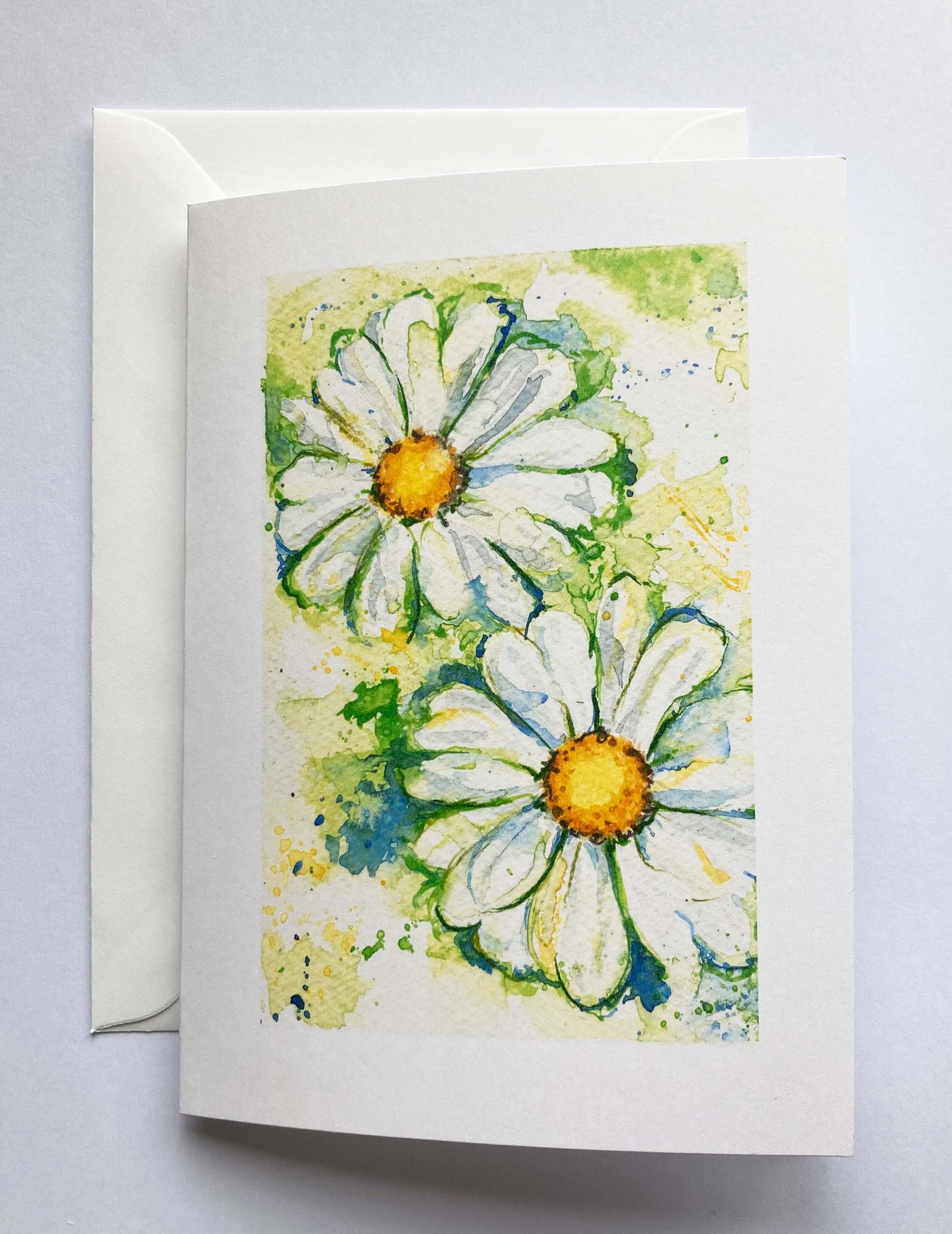 Daisy - Original Watercolour Daisy Blank Card & Envelope - Etsy