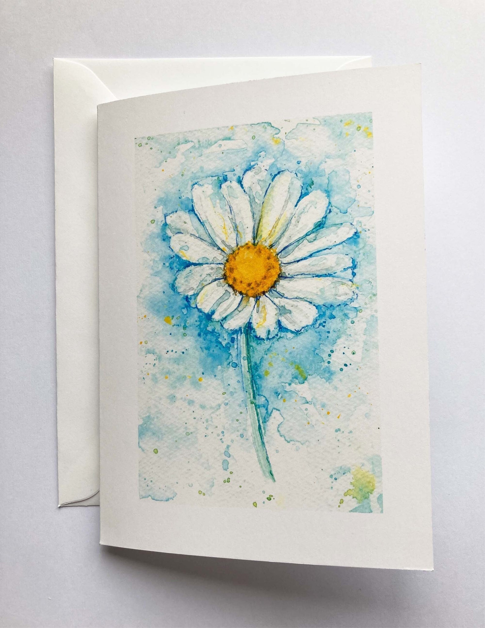 Daisy - Original Watercolour Daisy Blank Card & Envelope - Etsy