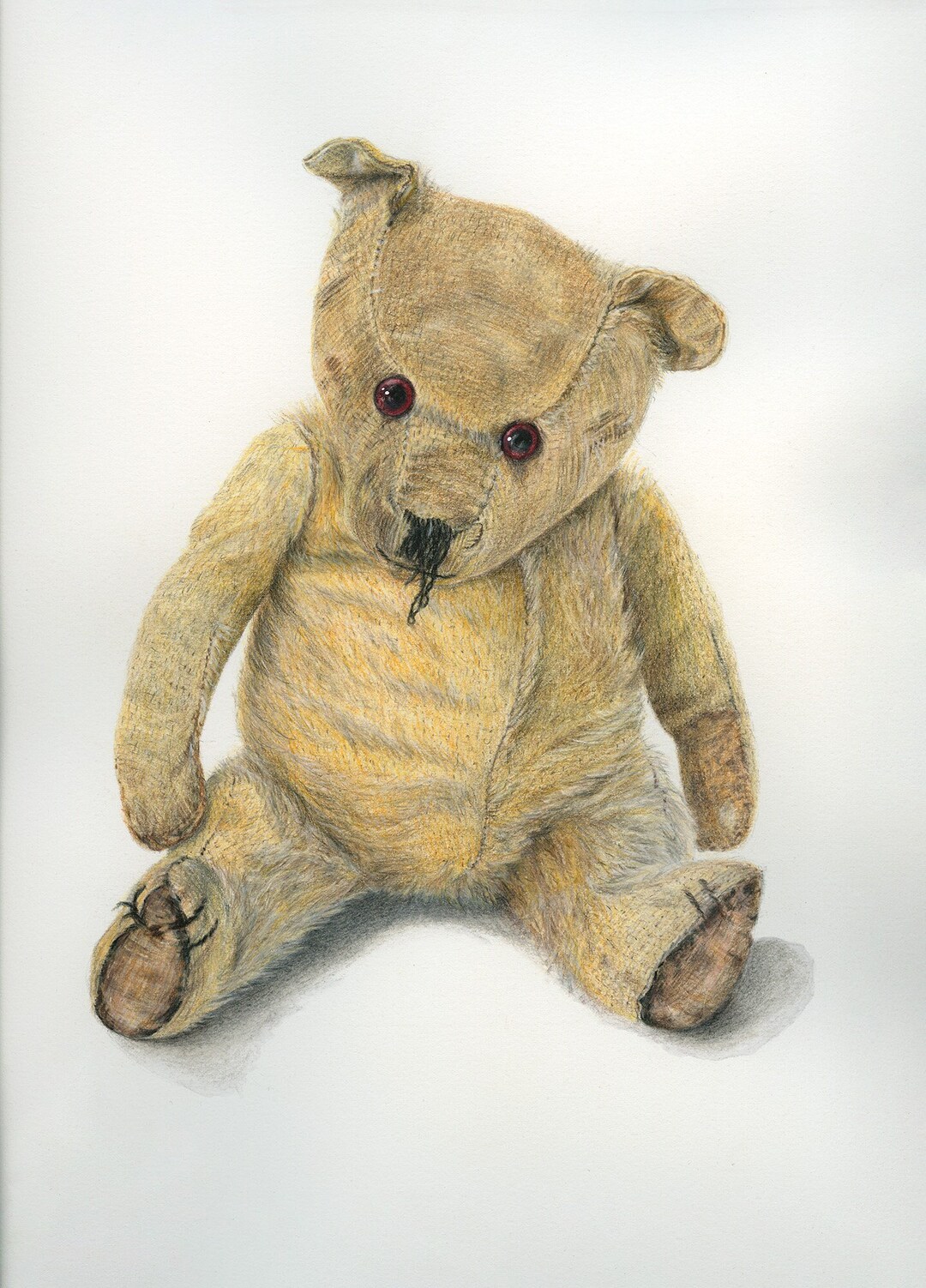 Original Pencil Drawing Winston the Teddy Bear - Etsy