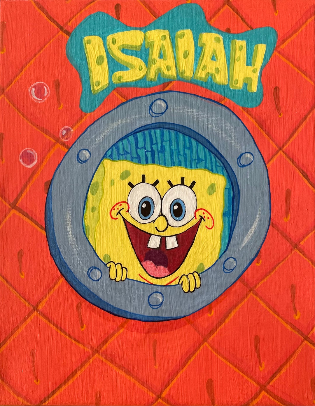 Spongebob Personalized 8x10 Canvas - Etsy