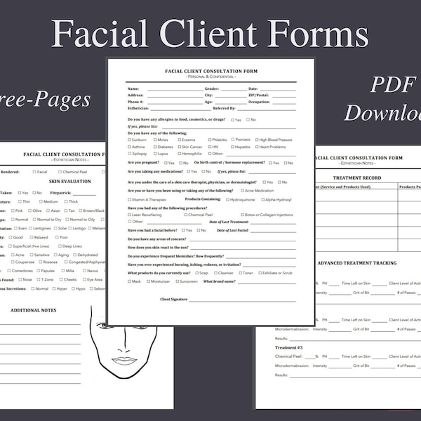 Esthetician Forms - Etsy