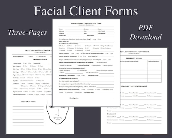 Facial Client Forms for Esthetician & Spa - Etsy