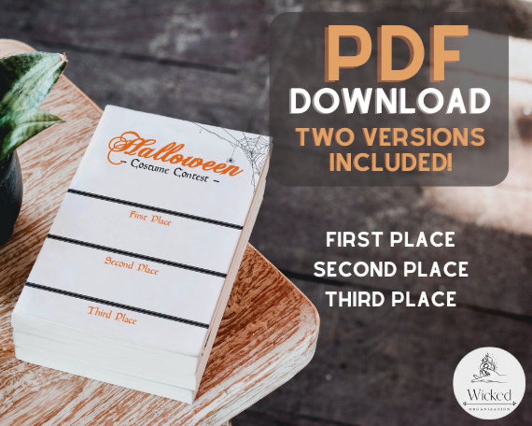 Printable Halloween Costume Contest Tickets (first, Second, Third) - Etsy