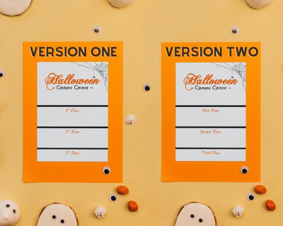 Printable Halloween Costume Contest Tickets (first, Second, Third) - Etsy