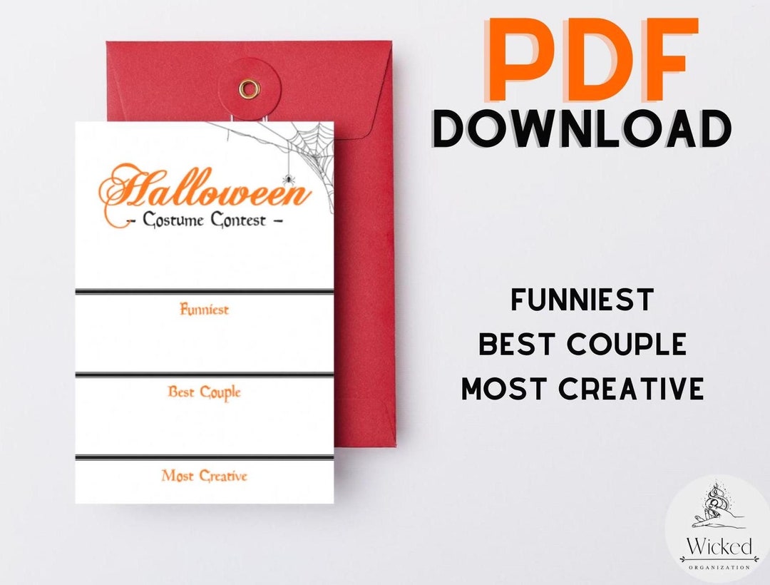 Printable Halloween Costume Contest Tickets (funniest, Best Couple ...