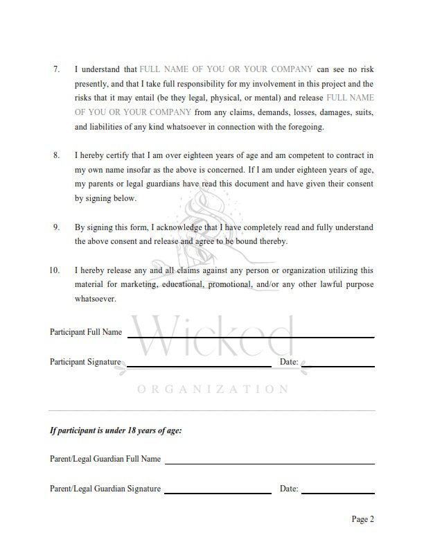 Video & Interview Consent Release Form - Etsy