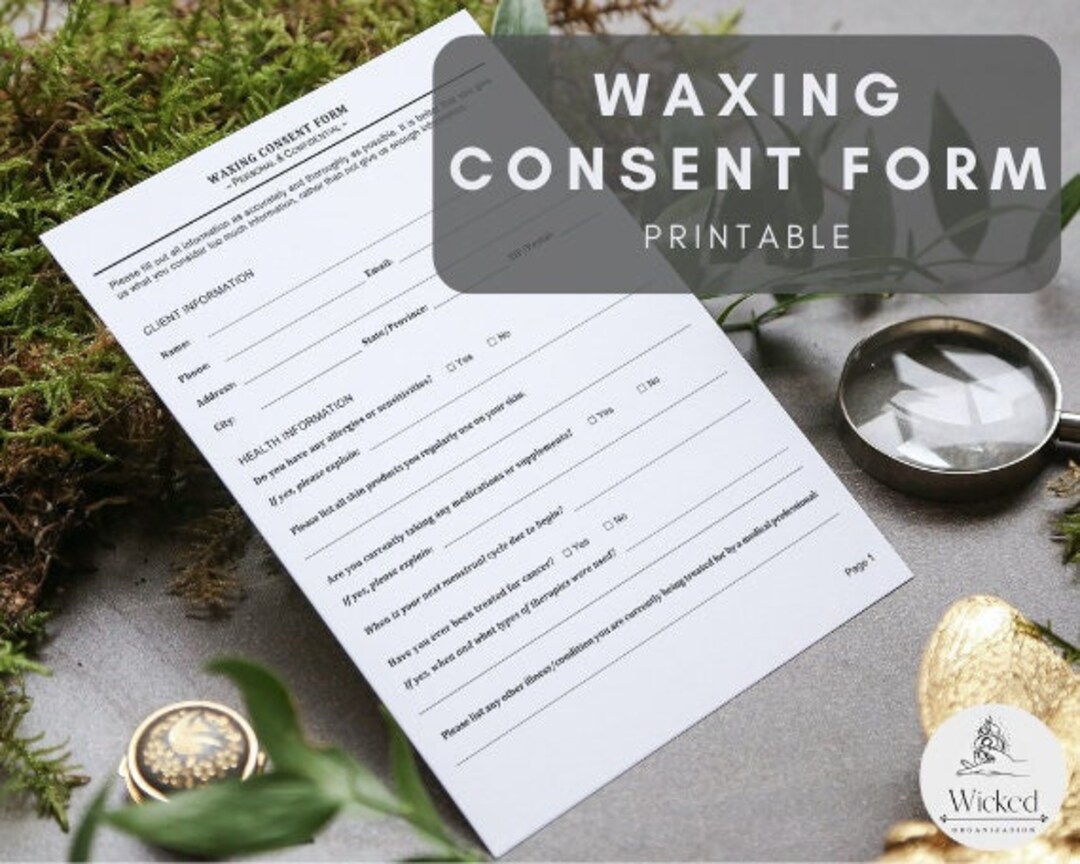 Waxing Consent Form for Esthetician & Spa (with Underage Consent) - Etsy
