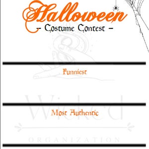 Printable Halloween Costume Contest Tickets funniest Most - Etsy