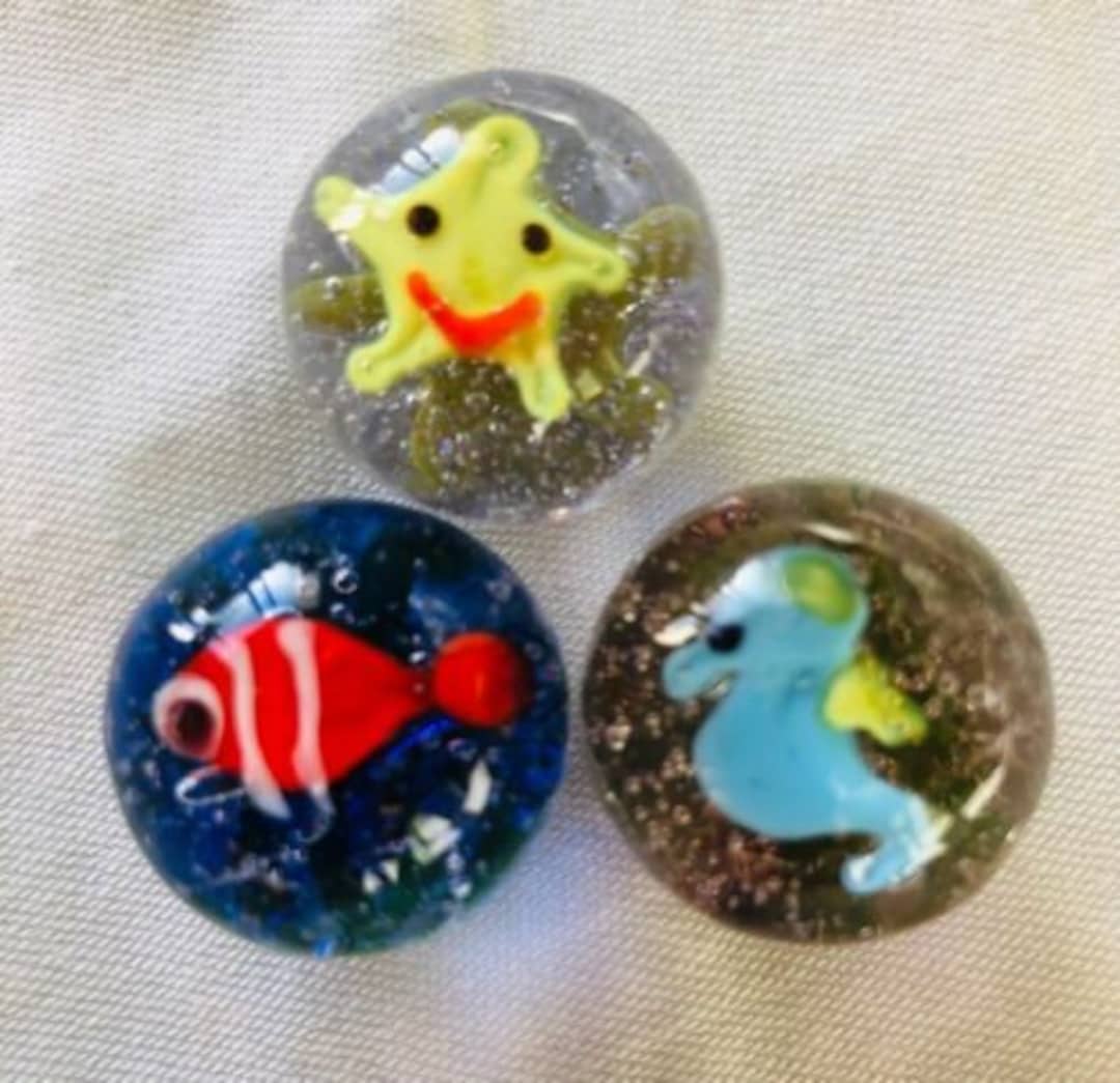 Handmade Glass Marbles 22mm under THE Sea Exquisite Collection X 3 - Etsy