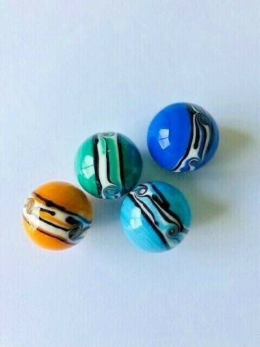Collection of 4 X 22mm Handmade Glass Marbles - Etsy