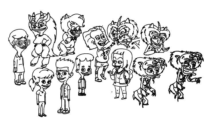 Big Mouth Character Outline