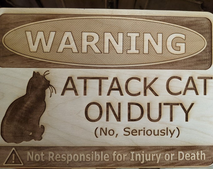 Warning House Cat Sign Cat Warning Sign House Cat Sign - Etsy