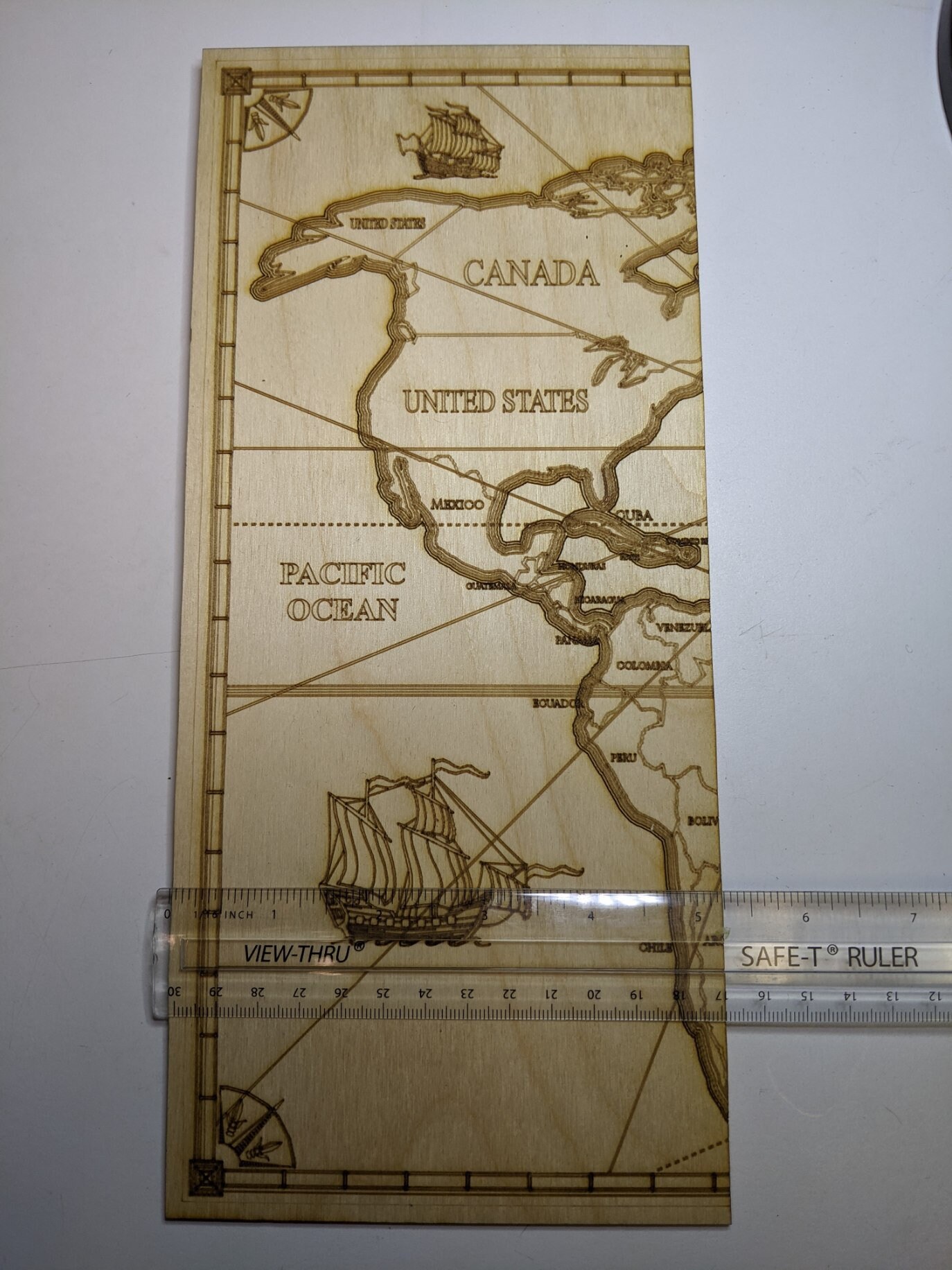 World Map 4 Piece Wood Engraving .SVG Download - Etsy