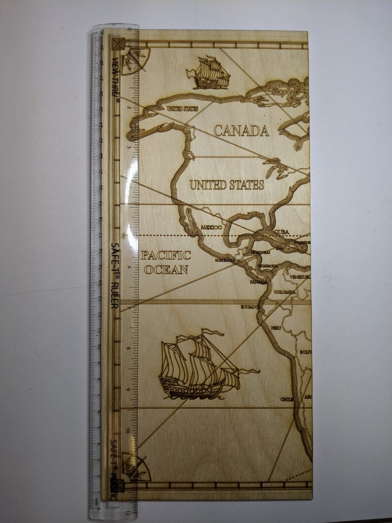 World Map 4 Piece Wood Wall Art - Etsy