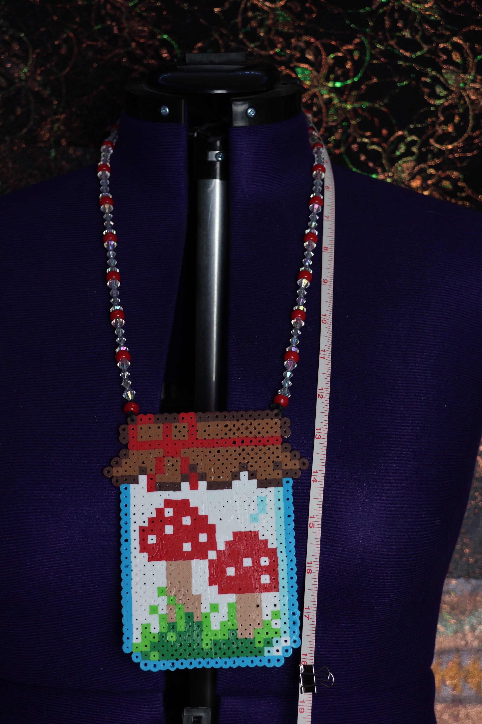 Mushrooms in a Jar Perler Kandi Necklace Rave Wear Accessory - Etsy