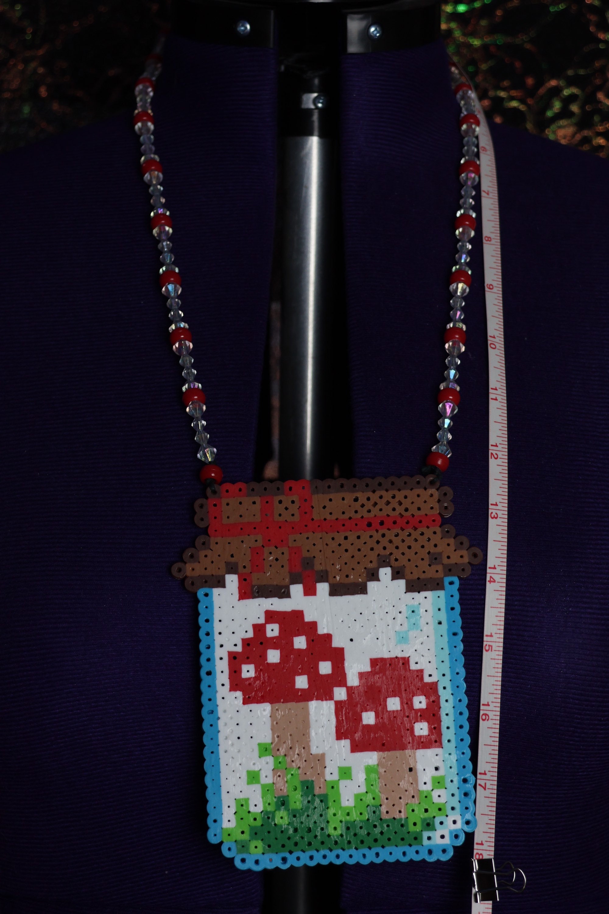 Mushrooms in a Jar Perler Kandi Necklace Rave Wear Accessory - Etsy