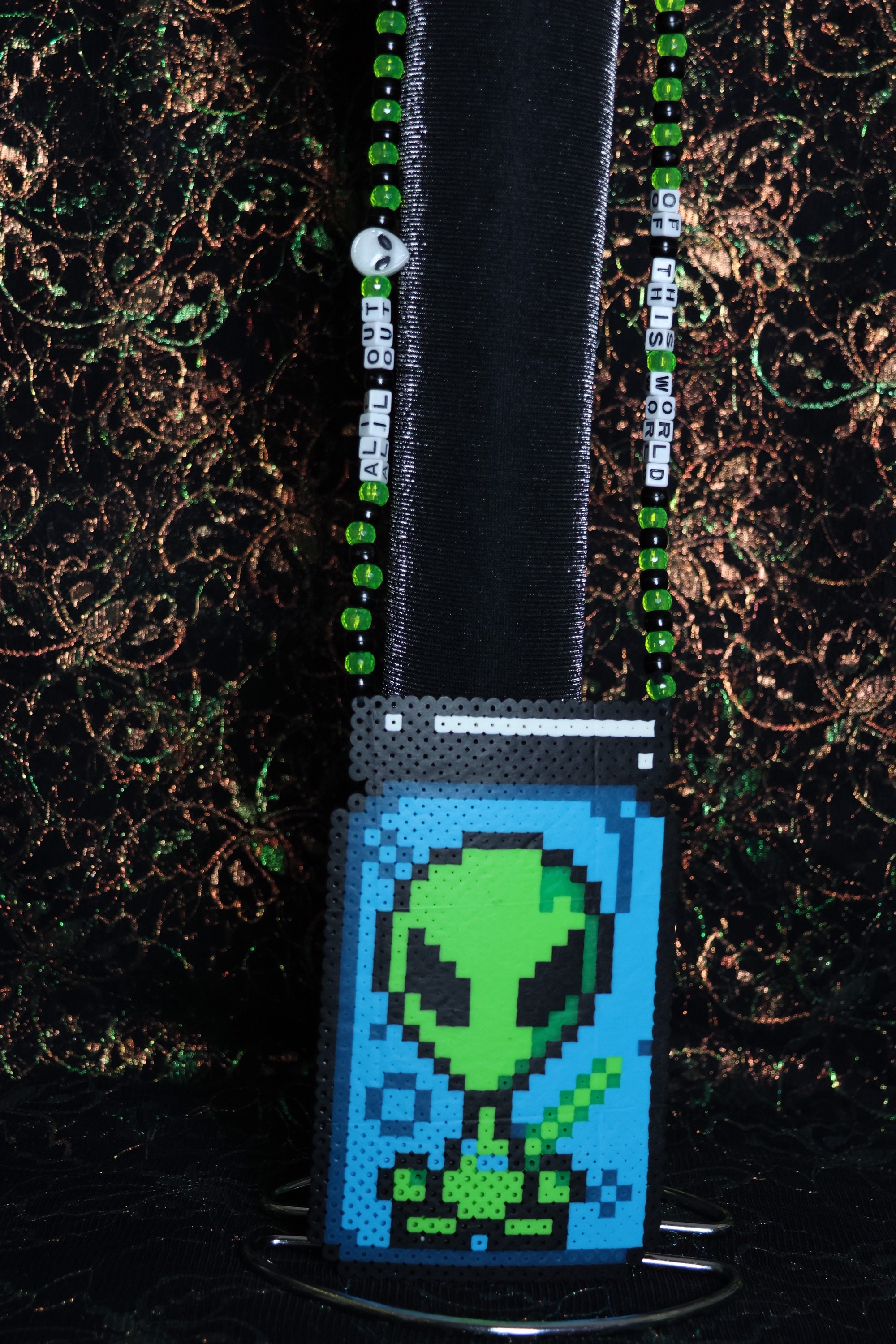 Alien in A Jar Perler Kandi Necklace alil Out of This - Etsy