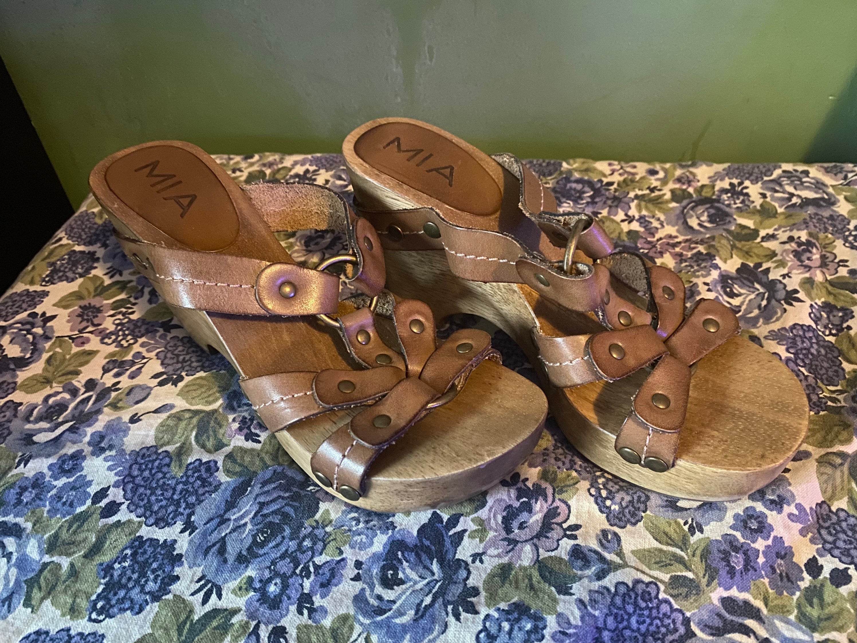 Vintage MIA Swedish Wooden Leather Clogs Brown Strapped - Etsy